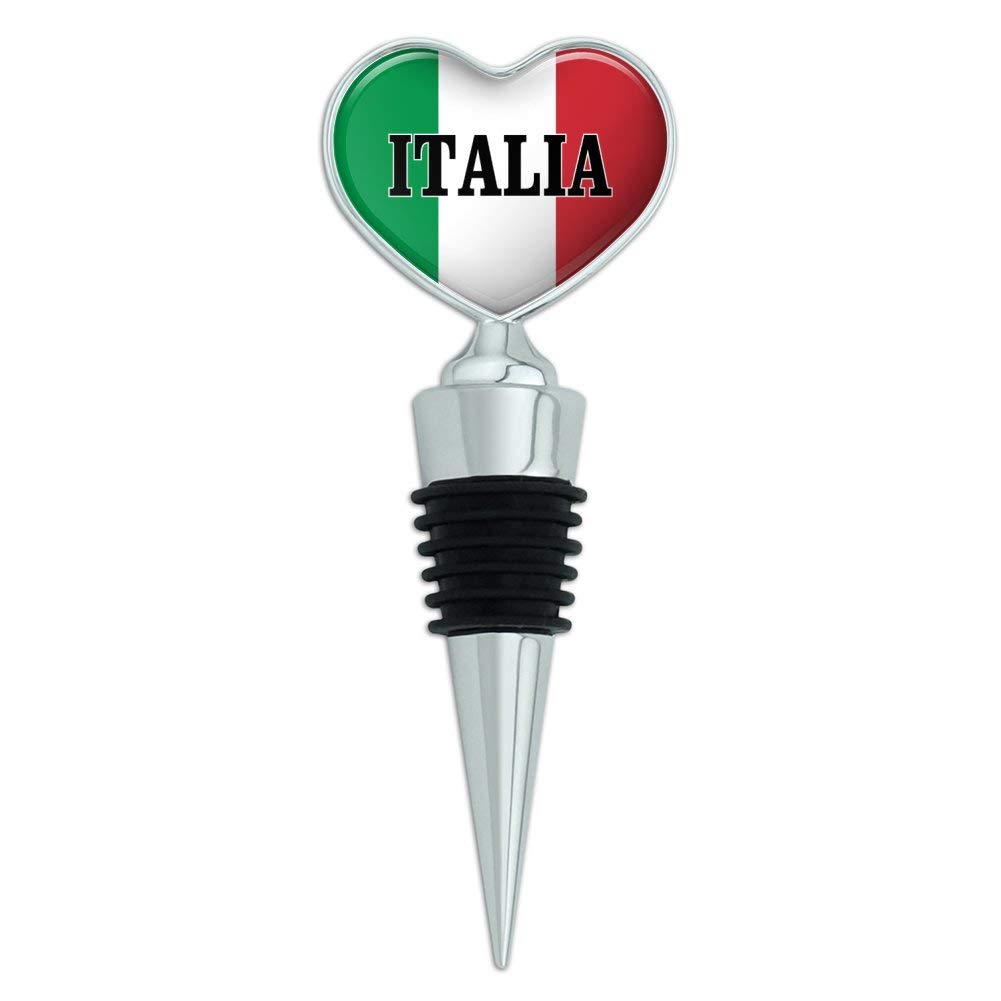 Italia Italy Italian Flag Heart Love Wine Bottle Stopper