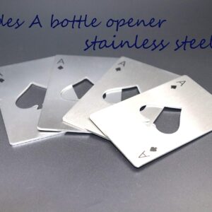 FGen 12PCS Spades A Bottle Opener Creative Poker Shaped Stainless Steel Opener Bottler Beer Starter Suitable For Wallet