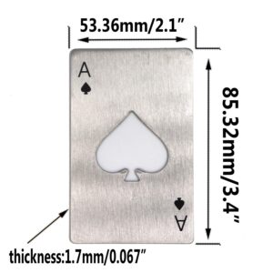 FGen 12PCS Spades A Bottle Opener Creative Poker Shaped Stainless Steel Opener Bottler Beer Starter Suitable For Wallet