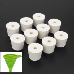 enjoyist 10-pack drilled natural rubber stopper #6