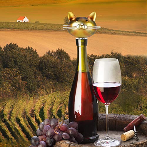 Cat Wine Bottle Stopper Metal Beverage Bottle Plugs Best Gift Accessories for Cat Lovers