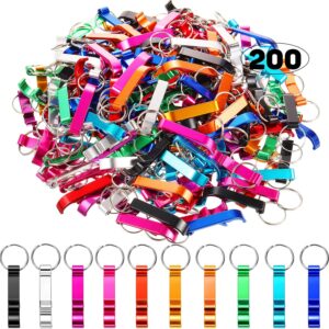 200 pieces bottle opener keychain bulk multicolor aluminum key chain beer can bottle opener beverage metal bottle opener for wedding bartender christmas party favors