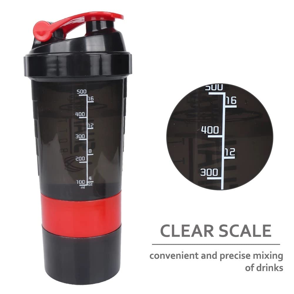 Protein Shaker Bottle for Protein Mixes, 17 OZ, Leak Proof | Easy Clean Up | BPA Free, Tasteless, Safe Material | Measurement in ML & OZ | Shaker Bottles for Protein Mixes (Green)