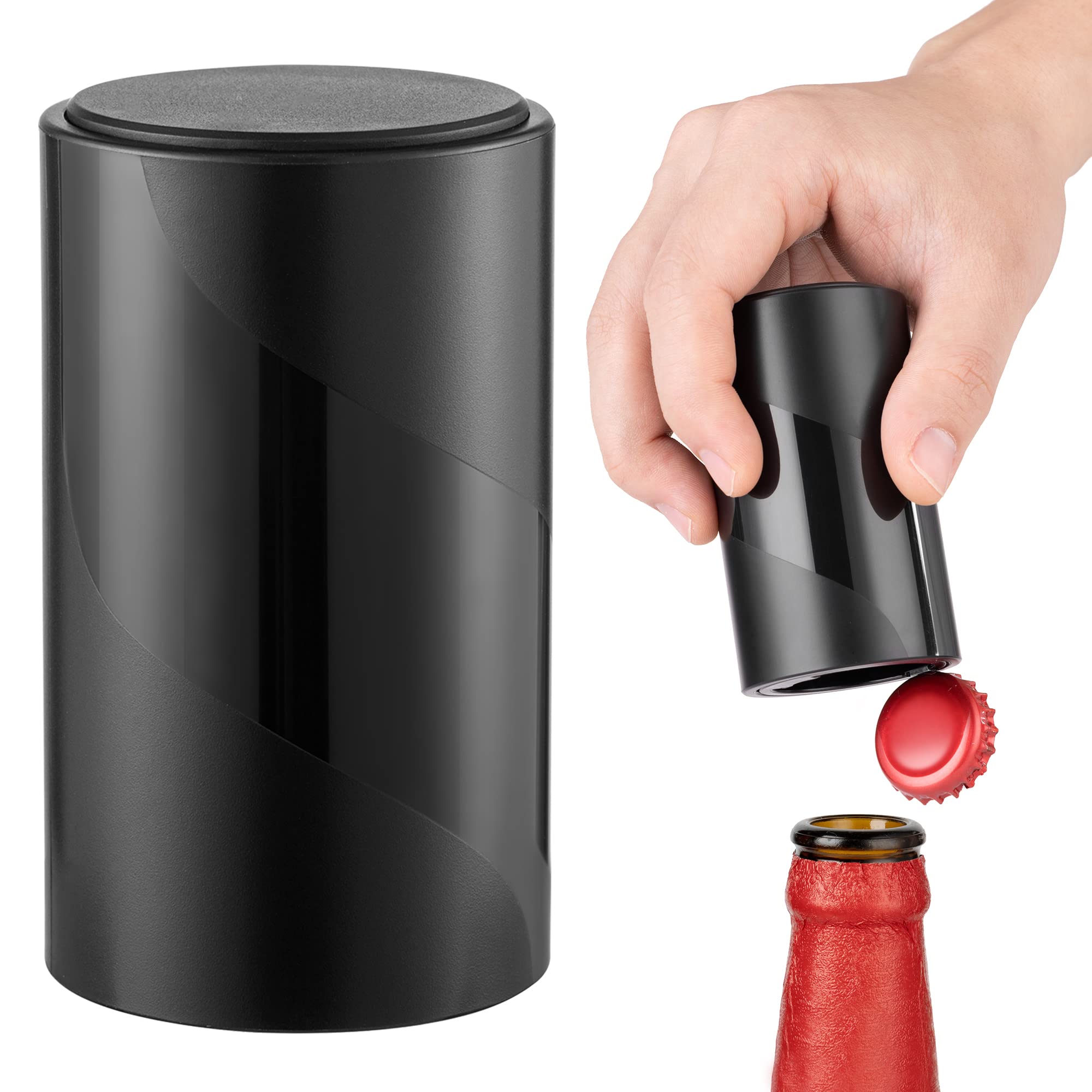 Automatic Beer Opener, Magnetic Bottle Caps Remover, Push Down - Pull Up w/No Cap Damage for Bottle Top Collectors by VinFlow5