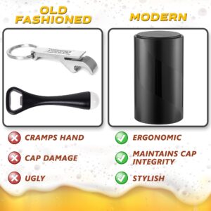 Automatic Beer Opener, Magnetic Bottle Caps Remover, Push Down - Pull Up w/No Cap Damage for Bottle Top Collectors by VinFlow5