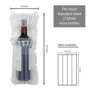 Wine Bottle Protector Bags - Inflatable Air Column Cushioning Sleeves Packaging Ensures Safe Transportation of Glass Bottles during Travel or Shipping with Free Pump (15 Pack)