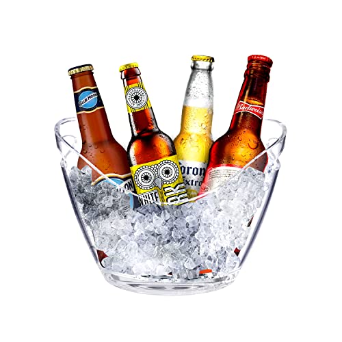 Ice Bucket for Parties - Clear Acrylic Beer Bucket 3.5 Liter - Ice Bucket for Beer, Wine and Champagne Chiller (1-Pack)