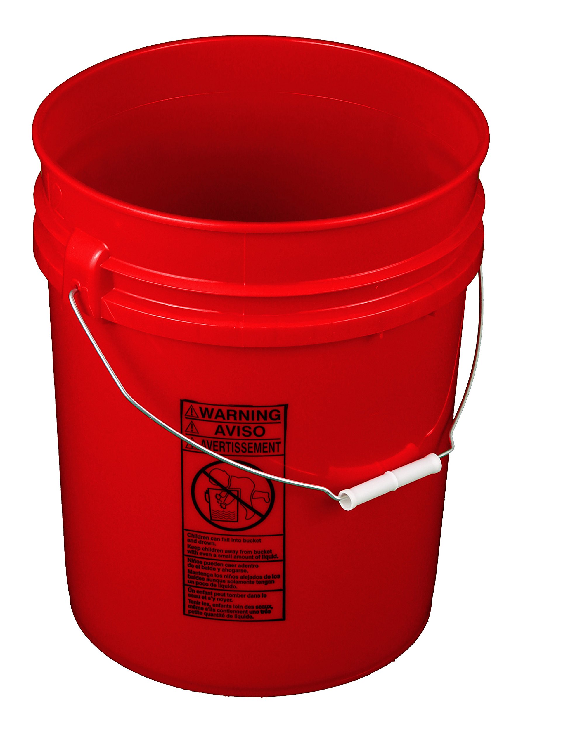 Red 5 Gallon Bucket; Heavy Duty 90 Mill.