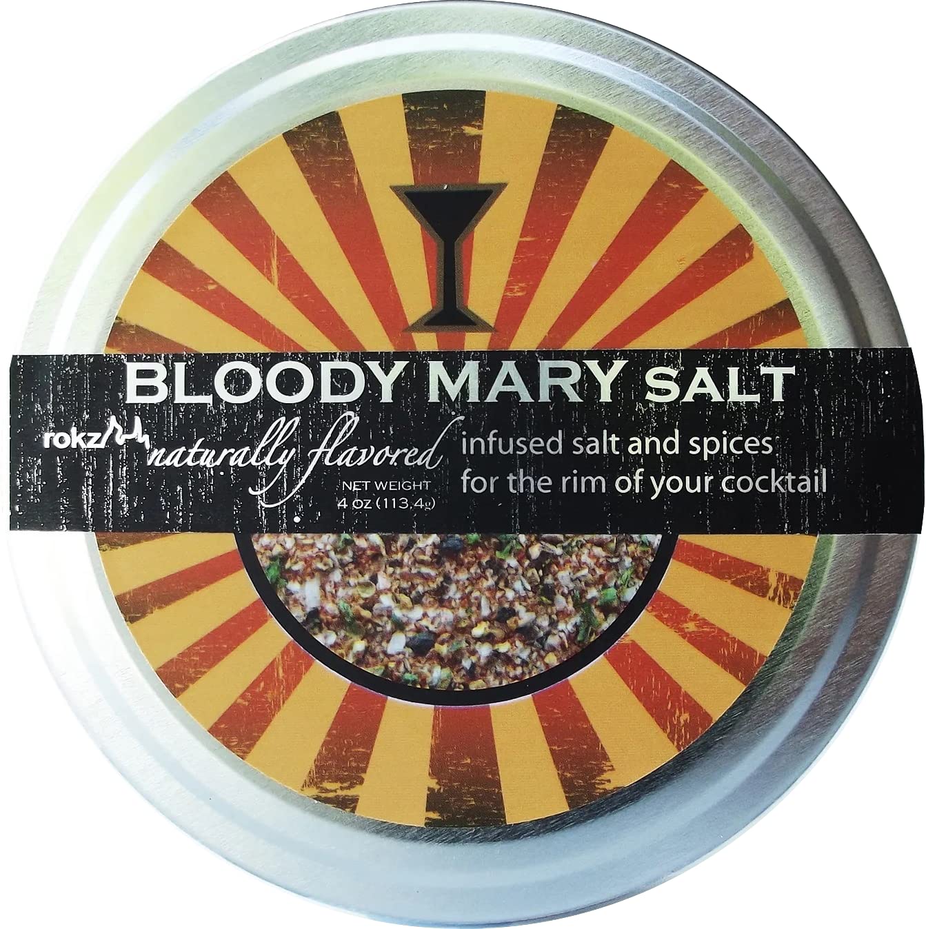 Rokz Rimming Salts Set of 2 Tins | Bloody Mary Salt and Lime Margarita Salt | One Each | Contains 2, 4 Ounce Tins, 8 Ounces Total.