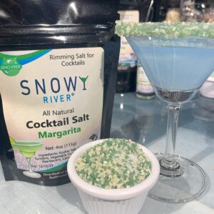 Snowy River Margarita Sugared Salt Blend - Naturally Colored Margarita Salt with Sugar hints, Margarita Rimmer, Beverage Rimmer, Cocktail Rimming Salt, Decorative Salt, Kosher (8oz Bag)