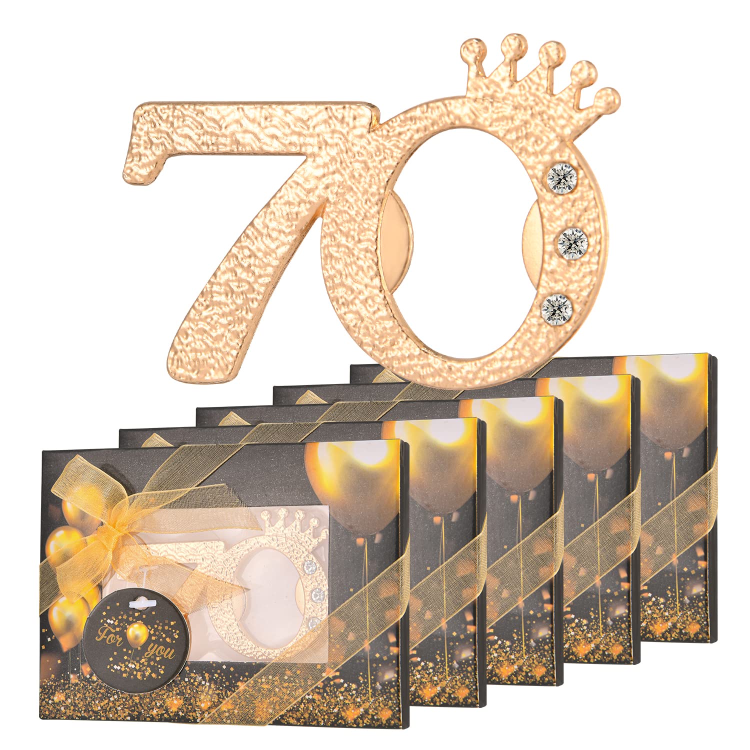 KaGrbves 50 Packs 70 Bottle Openers for 70th Birthday Party Favors Gifts or Souvenirs for Guests 70th Wedding Anniversary Party Favor Gold and Black Theme Party Decorations (70)