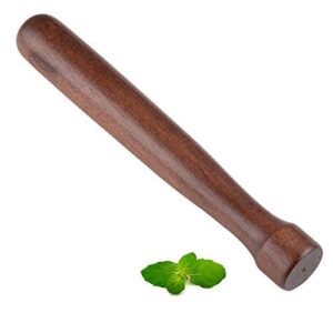 wood muddler bar tool, 8-inch hardwood mojito muddler with flat head, cocktail drink muddler