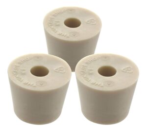 drilled rubber stopper #6 (set of 3)