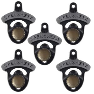 haiicen 5pcs black magnetic beer bottle opener wall mounted bottle cap opener with magnets embedded