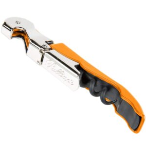 pulltap's double-hinged waiters corkscrew, wine opener and foil cutter, beer bottle opener, orange