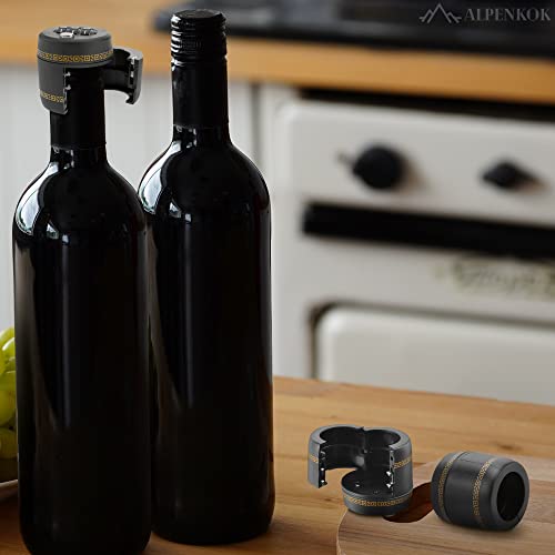 Wine Stoppers for Wine Bottles -3Pcs Combination Lock Plastic Wine Stopper Liquor Bottle Cap Reusable Wine Corks with Password Code Lock - 26mm to 28mm Black Vacuum Bottle Caps Wine Bottles Tops