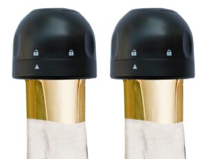 yoohotouch champagne stopper,2pack mini champagne saver stoppers, reusable vacuum leakproof champagne sealer,perfect for champagne, cava, prosecco & sparkling wine bottle