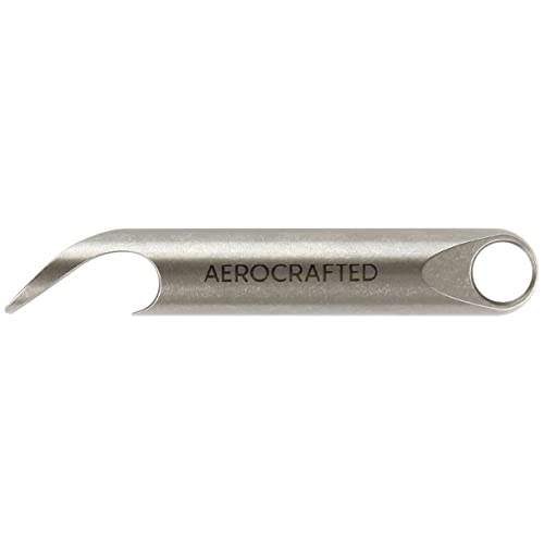 Aerocrafted Wingman Bottle Opener - Titanium Everyday Carry, Multifunctional Beer Opener and Pry Bar Tool for Keychains, Made in the USA