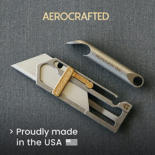 Aerocrafted Wingman Bottle Opener - Titanium Everyday Carry, Multifunctional Beer Opener and Pry Bar Tool for Keychains, Made in the USA