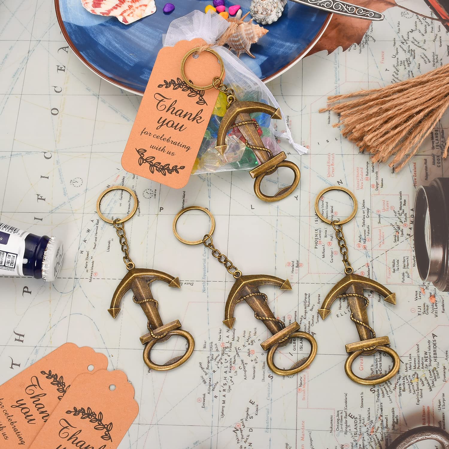 KaGrbves 50 Anchor Bottle Opener Keychain for Nautical Wedding Favors for Guests Bulk 50 or Baby Shower Gifts,Souvenirs for Guests