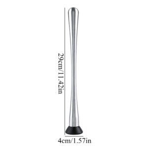 Long Stainless Steel Cocktail Muddler, 11inch Professional Drink Muddler Bar Cocktail Muddler Fruit Mixer DIY Drink Wine Barware Tool