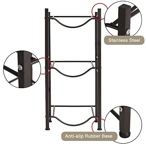 5-Gallon Water Bottle Holder – 3-Tier Water Bottle Organizer for 5-Gallon Jugs – Gallon Water Jug Storage Rack for Kitchen, Pantry, Bar – Cast Iron Water Jug Holder with Removable Tiers