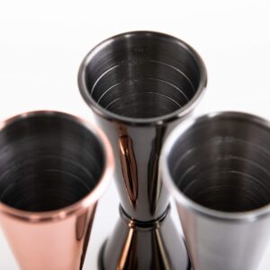 BARIANTTE Rose Gold Cocktail Jigger for Bartending, Jigger with Measurements Inside Double Jigger 2 oz 1 oz, Japanese Jigger Cocktail Measuring Cup, Bar Jigger Shot Measure Jigger Liquor Measurer