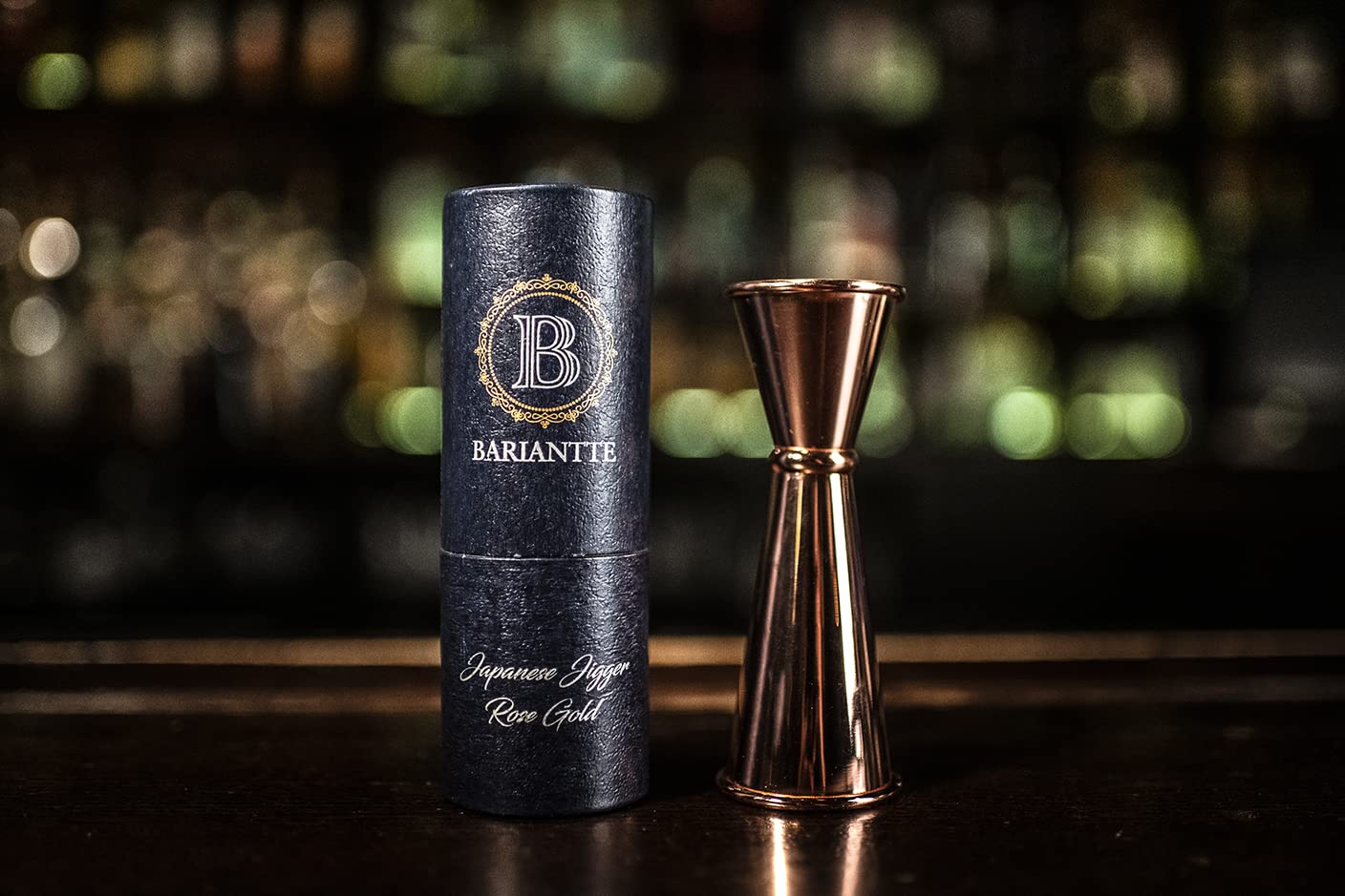 BARIANTTE Rose Gold Cocktail Jigger for Bartending, Jigger with Measurements Inside Double Jigger 2 oz 1 oz, Japanese Jigger Cocktail Measuring Cup, Bar Jigger Shot Measure Jigger Liquor Measurer