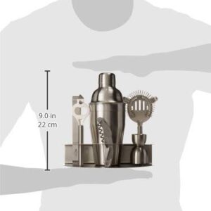 Cocktail Shaker Set with Stand- 12 Piece Stainless Steel Cocktail Set - 18oz Bar Shaker Set, Bar Tools, Perfect Cocktail Kit for Beginners or Professionals, Mixology Bartender Kit, Bar Kit - Cresimo