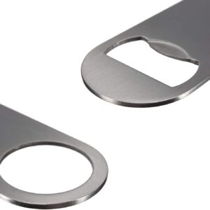 Opaceluuk 4 PCS Beer Bottle Openers,Bar Key for Bartender,Simple and Effective Flat Beer Openers(Skateboard-Silver)