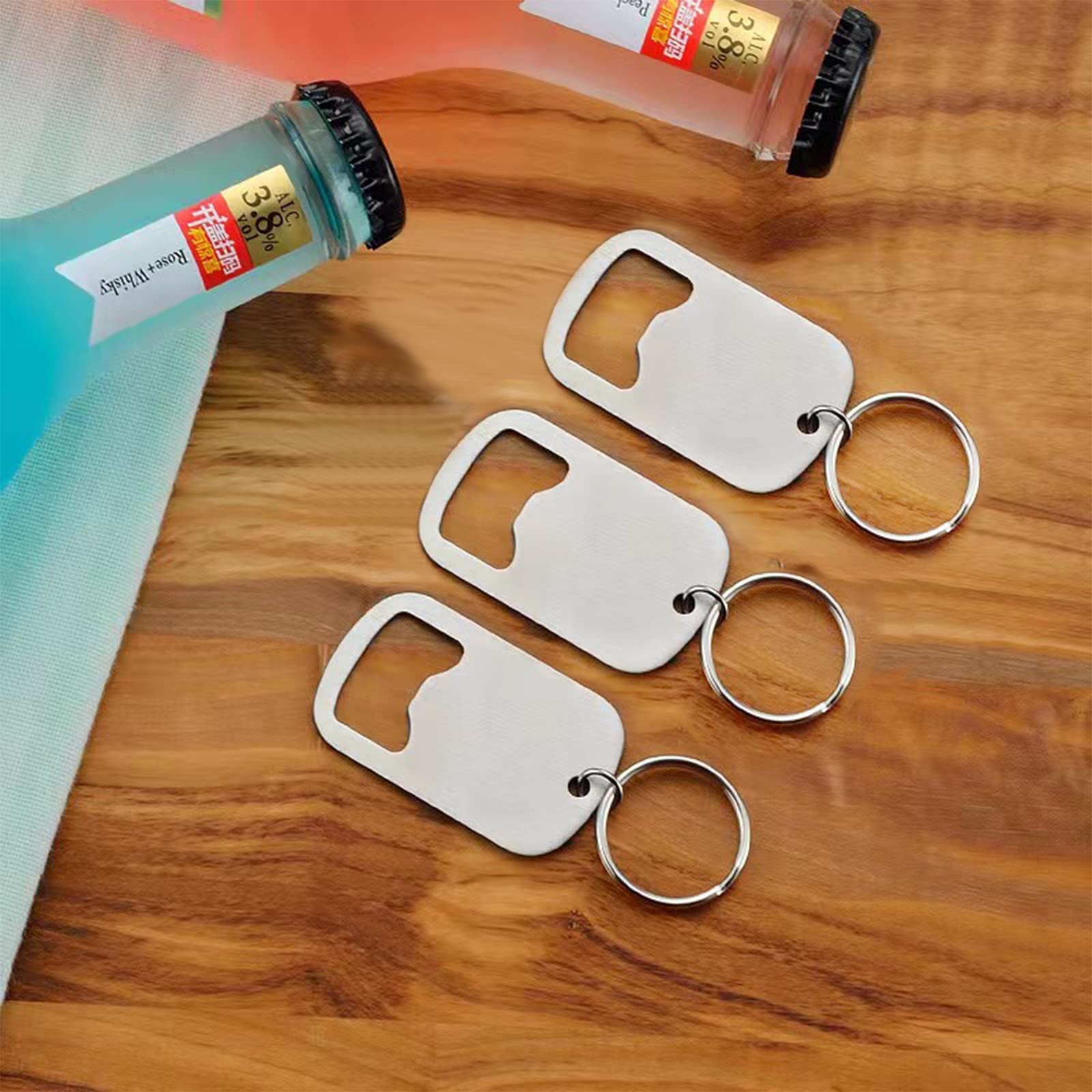 PLWJK 3PCS Stainless Steel Bottle Opener, Keychain Bottle Openers for Men and Women