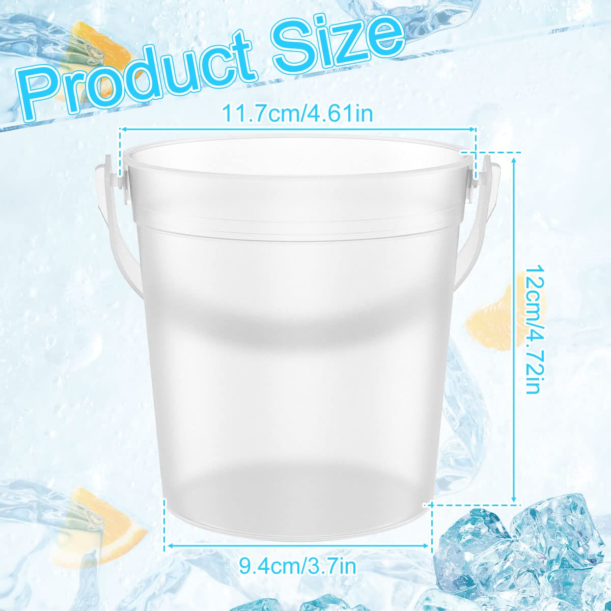 10Pcs Plastic Cocktail Buckets for Drinks, 1L 32oz Reusable Ice Bucket Smoothie Drink Buckets for Party,Liter Ice Bucket Translucent for Bar Beer,Anything but a Cup Party Ideas