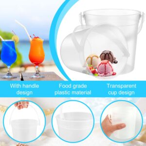 10Pcs Plastic Cocktail Buckets for Drinks, 1L 32oz Reusable Ice Bucket Smoothie Drink Buckets for Party,Liter Ice Bucket Translucent for Bar Beer,Anything but a Cup Party Ideas