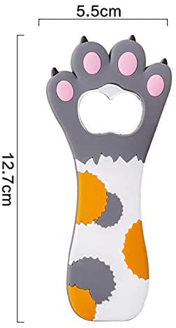 Cute Cat Paw Bottle Opener Magnet,Refrigerator Magnet Silicone Metal Bottle Opener for Beer Coke Bartender Kitchen Barware Metal Novelty Cute Fun Shape,Unique Birthday Beer Gifts Ideas (Gray)