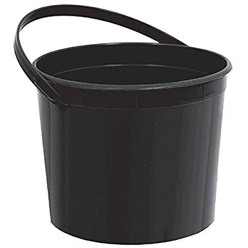 Multipurpose Black Plastic Bucket with Handle - 6.25" x 4.5" (1 Pc) - Sturdy & Durable Design - Perfect for Storage, Home, Garden, & DIY Projects