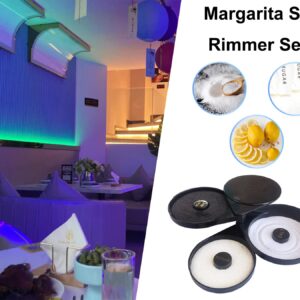 3-Tiers Margarita Salt Rimmer Set,Margarita Rim Sugar Set, Salt and Sugar Container for Bar, Bar Tools,Cocktail Accessories, Bartender Mountings