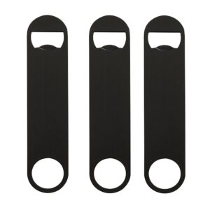 qll 3 pack 7" heavy duty flat bottle opener, black