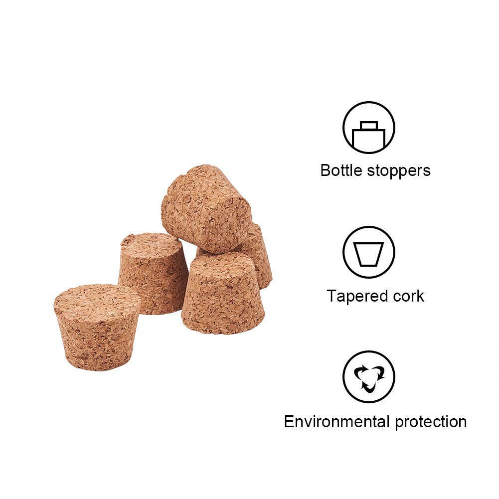 INCREWAY 120pcs 1/2" Mini Tapered Wooden Cork Bung Stopper, Replacement Mini Tapered Cork Plug Tops Suitable for DIY Crafts, Jars and Bottles