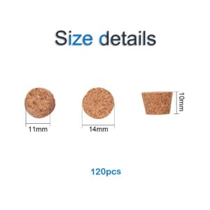 INCREWAY 120pcs 1/2" Mini Tapered Wooden Cork Bung Stopper, Replacement Mini Tapered Cork Plug Tops Suitable for DIY Crafts, Jars and Bottles