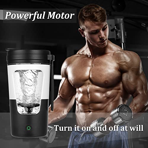 HUIKE Electric Protein Shaker Bottle, Made with Tritan - BPA Free - 16 oz Portable Mixer Cup/USB Rechargeable Shaker Cups for Protein, Coffee, Shakes