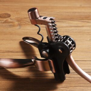 ORZ Rabbit Corkscrew Wine Opener, Easy Lever Corkscrew with No-Stick Worm, Lever Cork Wine Opener (Bronze)