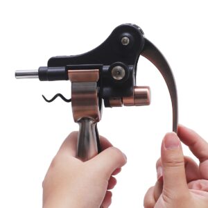 ORZ Rabbit Corkscrew Wine Opener, Easy Lever Corkscrew with No-Stick Worm, Lever Cork Wine Opener (Bronze)