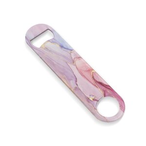 flat bottle opener heavy duty bottle opener for bartender stainless steel beer bottle opener 7 inches pink marble pattern