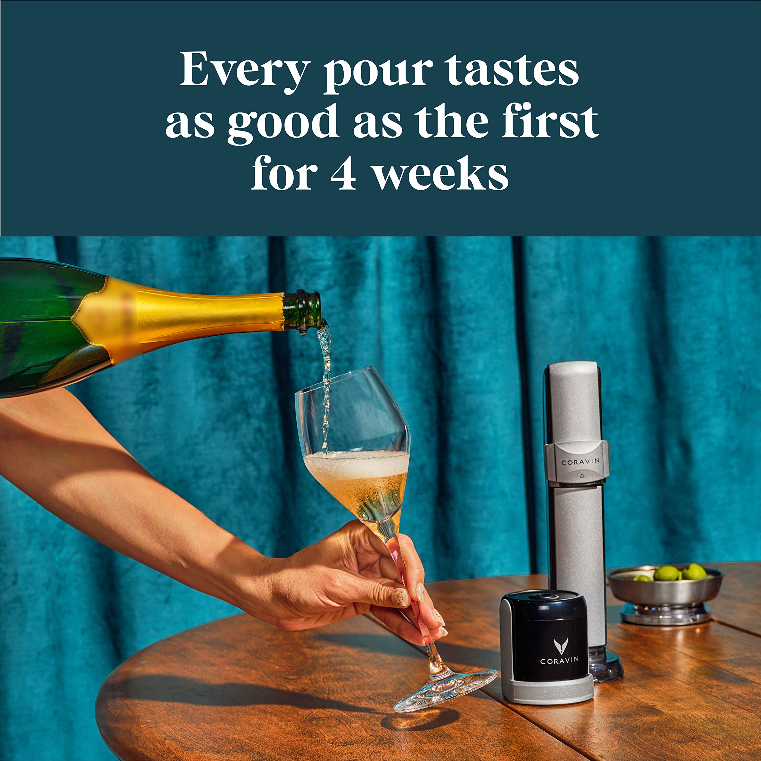 Coravin Sparkling Wine Preservation System - Preserve Wine for 4 Weeks - Wine Saver for Sparkling Wine - With Pure Sparkling CO2 Gas Capsules - For Champagne and Other Sparkling Wines