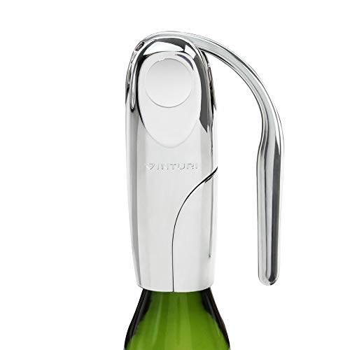 Vinturi Heavy-duty Vertical Lever Wine Opener with Built-in Foil Cutter, Silver