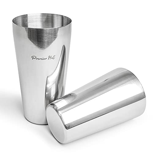 Cocktail Shaker Set Bartender Kit by Premier Hut - 22 oz and 25 oz Stainless Steel Boston Shakers - Drink Mixer Martini Shaker Set - 2 Piece Mixology Bartender Kit