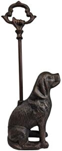 lulu decor, cast iron decorative dog door stopper with rod, 5lbs 1oz