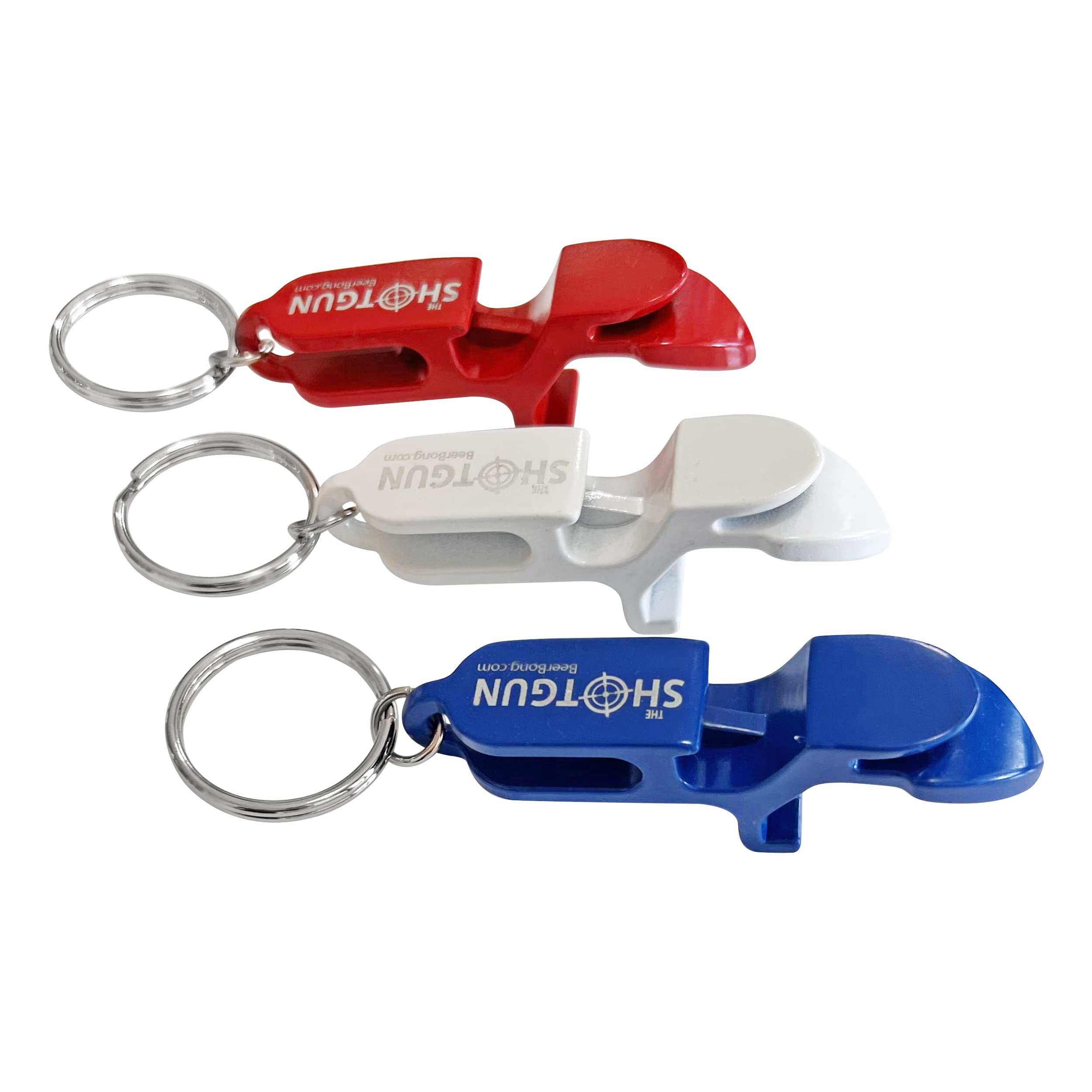 Metal Shotgun Keychain Tool Beer Bong America’s 3-Pack, Bottle Opener, Shotgunning Tool, and Tap Opener All in One