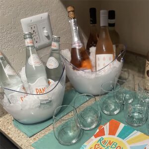 3 Pcs Ice Bucket for Parties Champagne Drink Plastic Acrylic Bucket for Cocktail Mimosa Bar Beverage Tub with Scoops for Champagne or Beer Bottle (3.5 Liter)