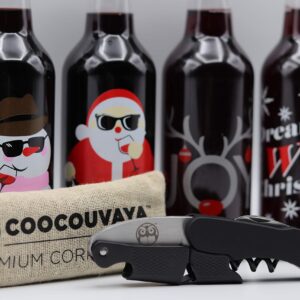 Coocouvaya Wise Products Premium Professional Corkscrew Wine Bottle Opener Black Edition for Wine Lovers, Sommeliers, Waiters and Bartenders Eco friendly pouch and packaging.(1 PACK)